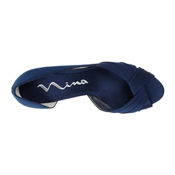 Nina | Shoes | New Nina Women Culver Satin Navy Asymmetric Dorsay Cut ...